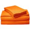 Elegant Comfort 3-Piece Orange Solid Microfiber Twin XL Sheet Set V01 ...