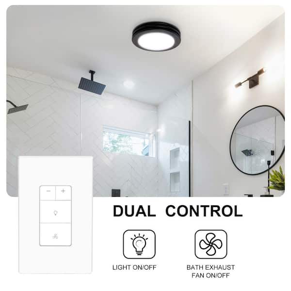 Akicon Dimmer Switch for Bathroom Exhaust Fan with Light, Neutral Wire ...