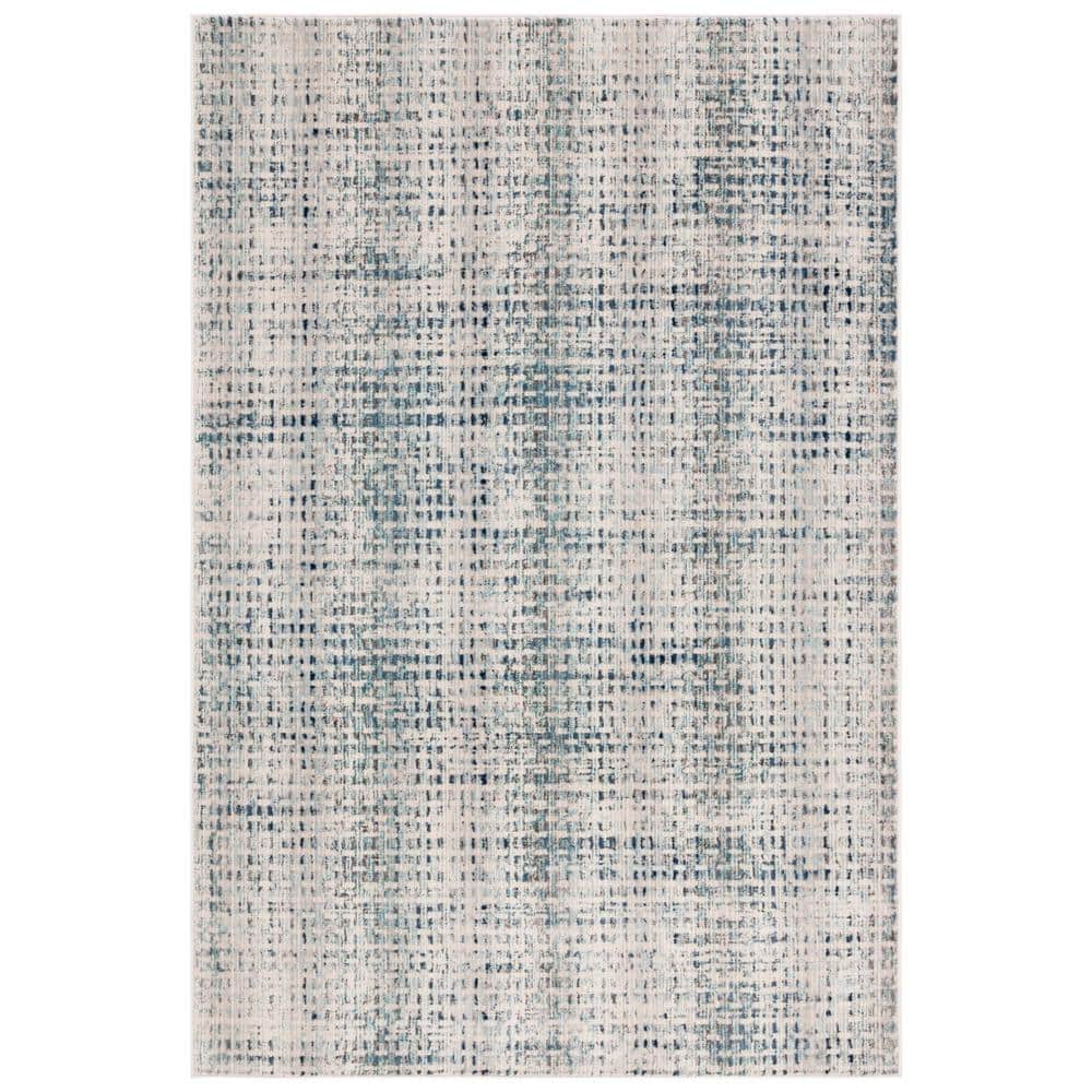 SAFAVIEH Rainbow Blue/Ivory 8 ft. x 10 ft. Woven Marle Indoor/Outdoor ...