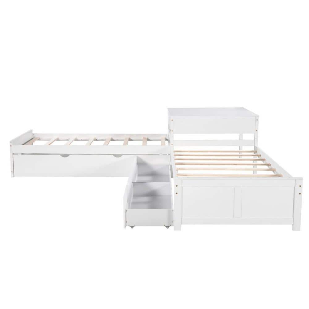 HomeRoots White Composite Frame Twin Panel Bed 2000473792 - The Home Depot
