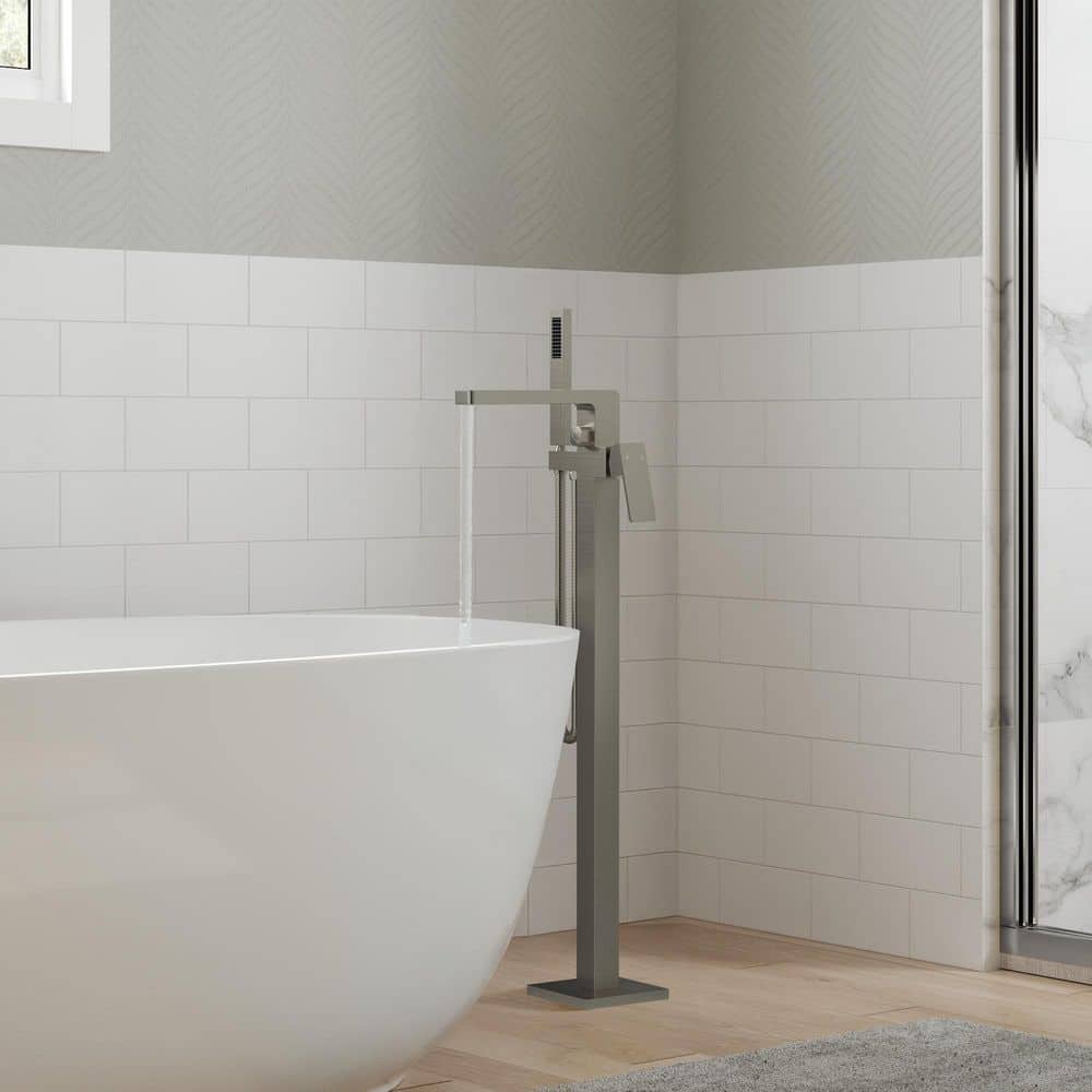 GRANDJOY 2-Handle Floor Mount Freestanding Tub Faucet Claw Foot Tub ...