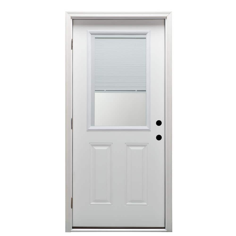 MMI DOOR 32 in. x 80 in. Internal Blinds Right-Hand Outswing 1/2 Lite ...