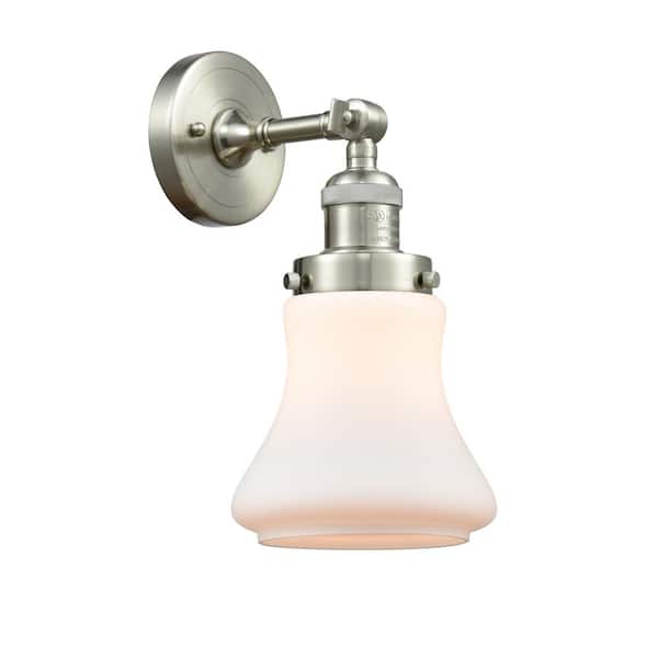 Innovations Bellmont 1-Light Matte White, Brushed Satin Nickel Wall ...