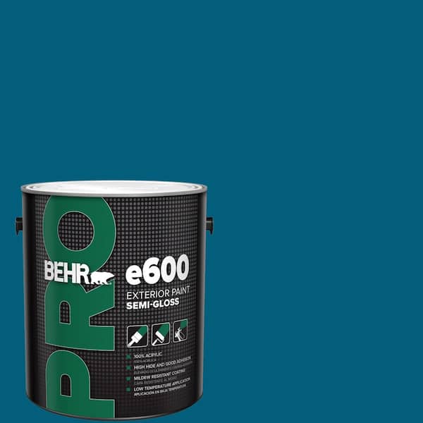 BEHR PRO 1 gal. #MQ5-62 Blue Edge Semi-Gloss Exterior Paint PR67301 ...