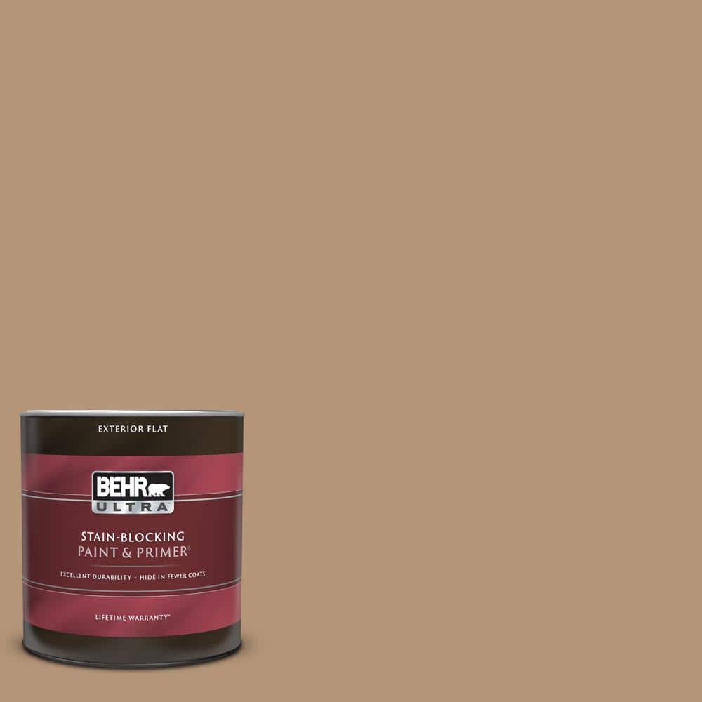 BEHR ULTRA 1 qt. #280F-4 Burnt Almond Flat Exterior Paint & Primer ...