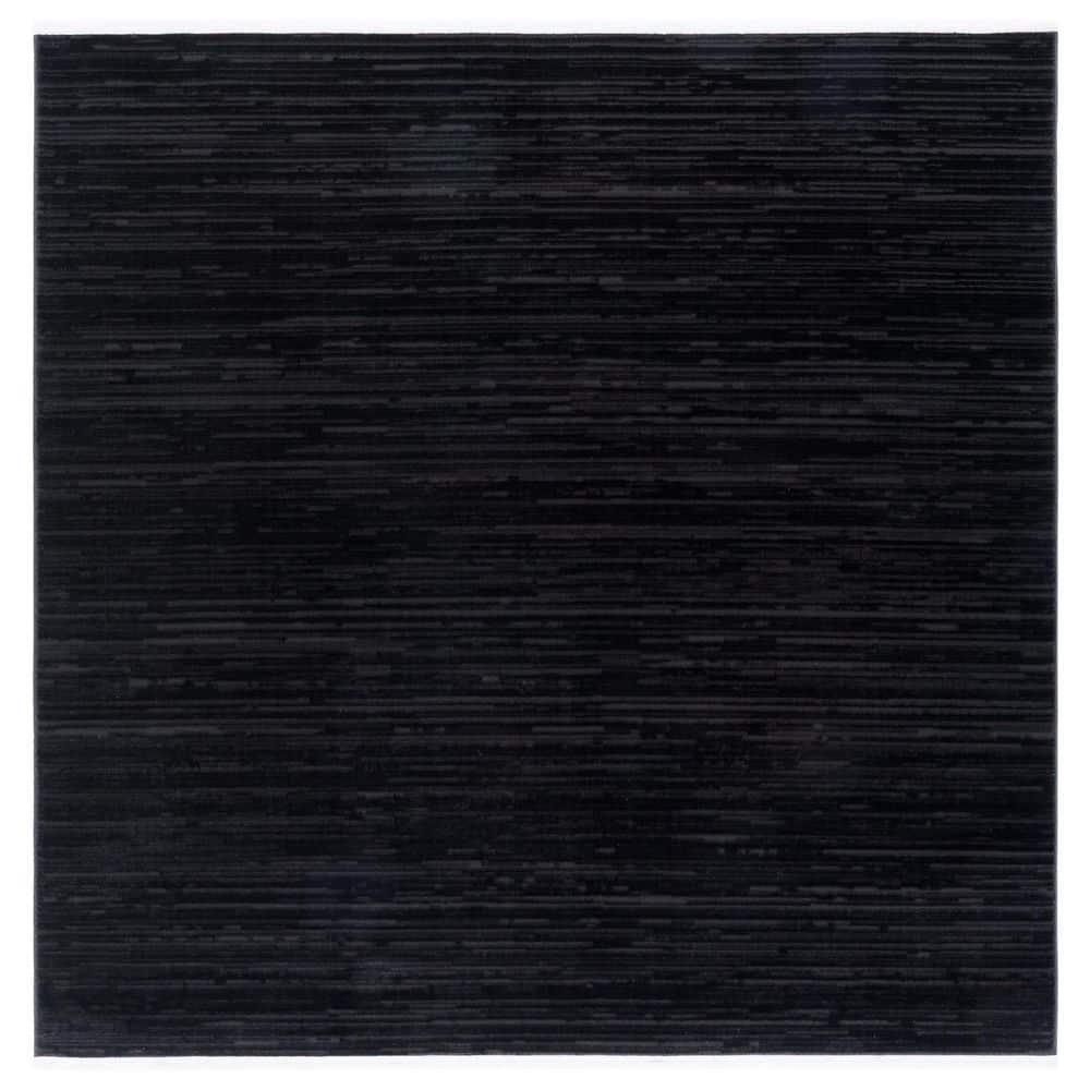 SAFAVIEH Mila 7 ft. x 7 ft. Beige/Black Solid Color Striped Square Area ...