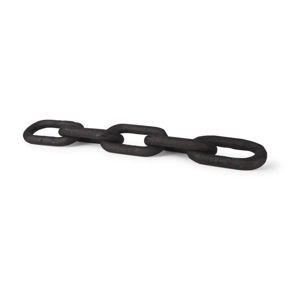 Mercana Alix 29.0 in. L x 5.0 in. W x 5.0 in. H Black Wood Link Chain ...