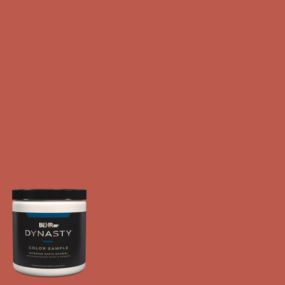 BEHR DYNASTY 8 oz. #M170-7 Tandoori Satin Enamel Stain-Blocking ...