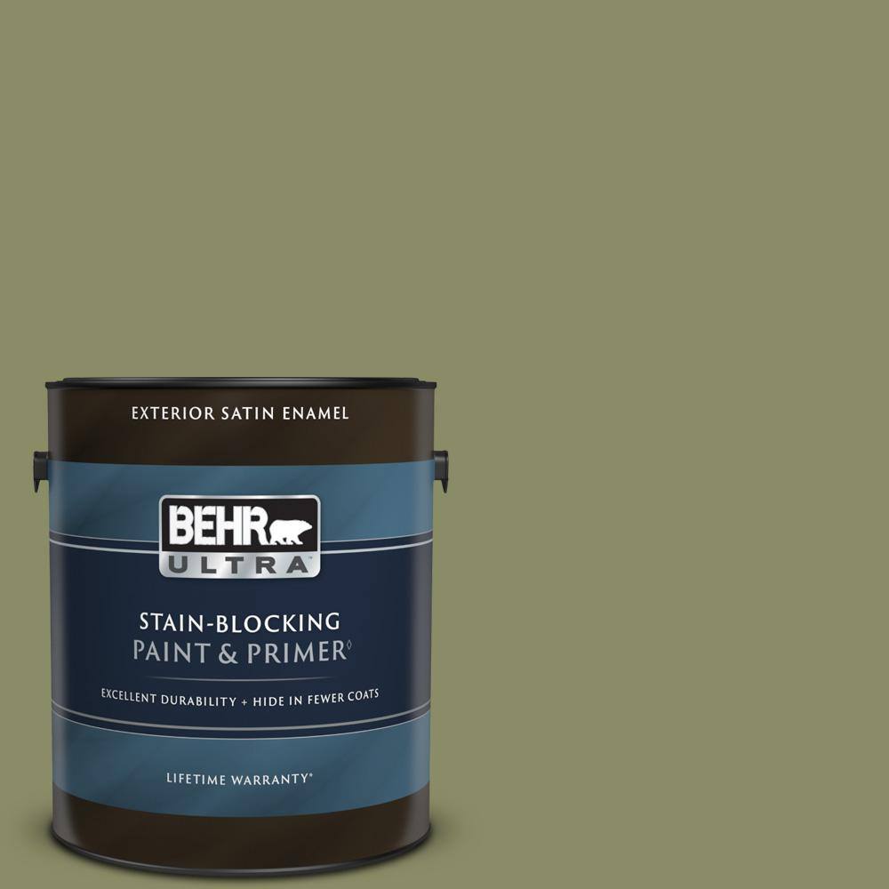 BEHR ULTRA 1 gal. #S370-5 Pesto Paste Satin Enamel Exterior Paint ...