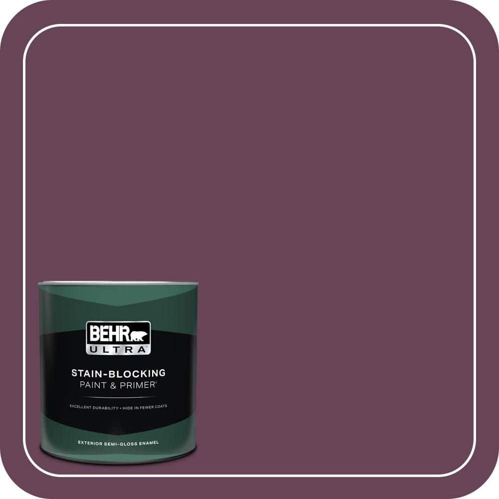 BEHR ULTRA 1 qt. #ICC-111 Plum Harvest Semi-Gloss Enamel Exterior Paint ...