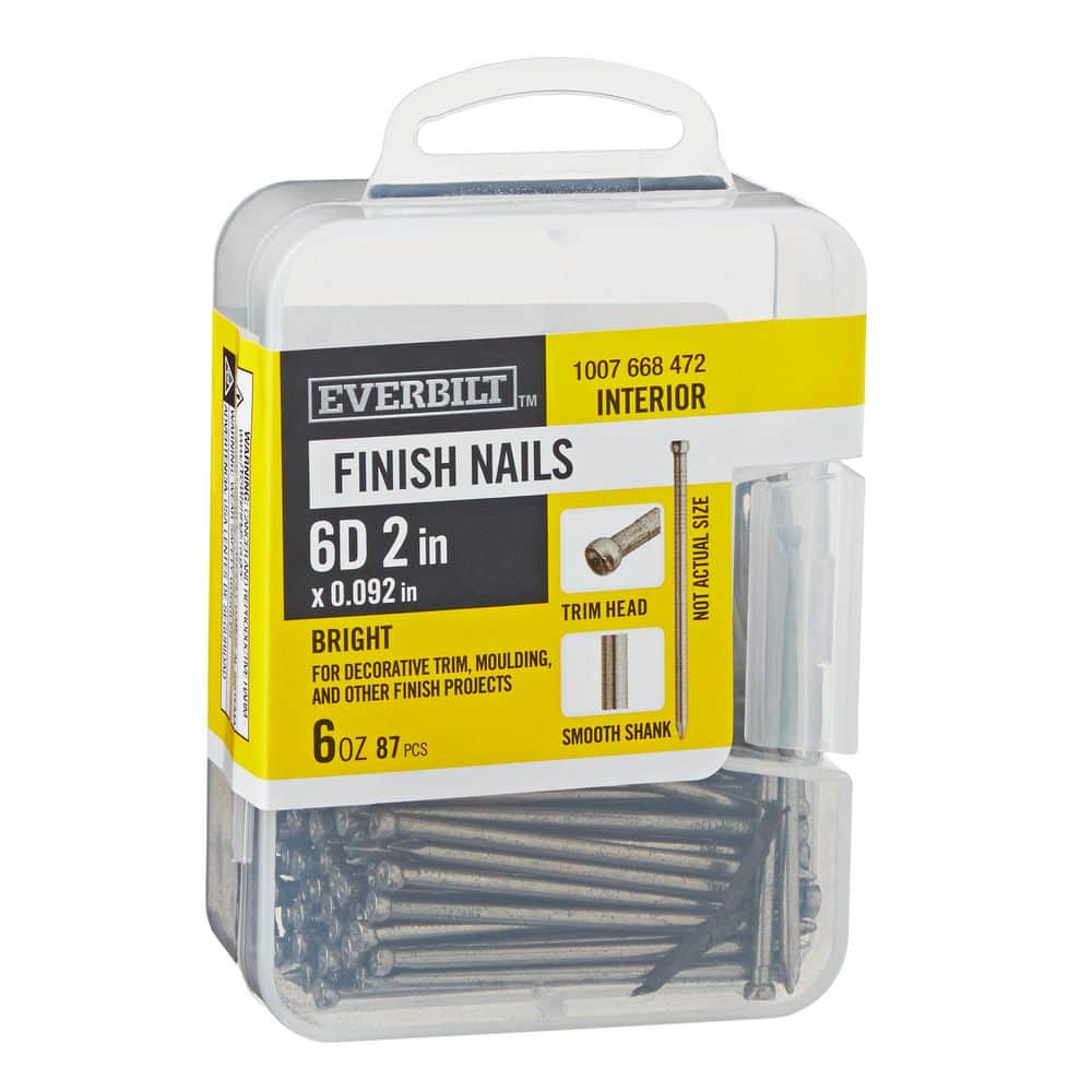 Everbilt 2 in. x 6D Bright Non-Collated Finishing/Casing Nails 6 oz ...