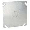 RACO 4 in. W Steel Metallic 2-Gang Flat Blank Square Cover with One 1/2 ...
