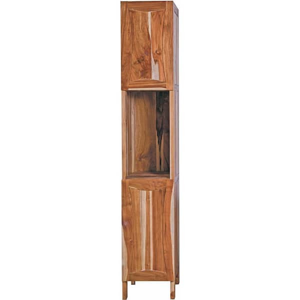 EcoDecors Curvature, 14 in. W x 16 in. D x 78 in. T, Brown, Solid Wood ...
