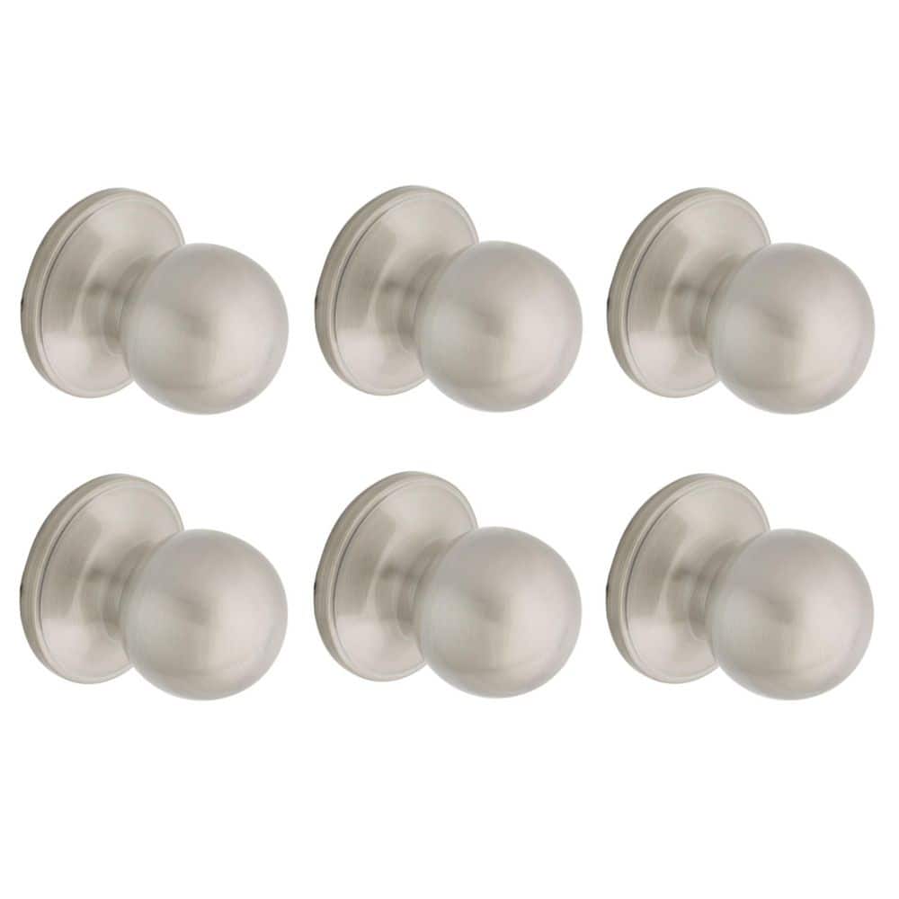 Defiant Ball Satin Nickel Hall/Closet Door Knob (6-Pack) TWX230BD6 - The Home Depot