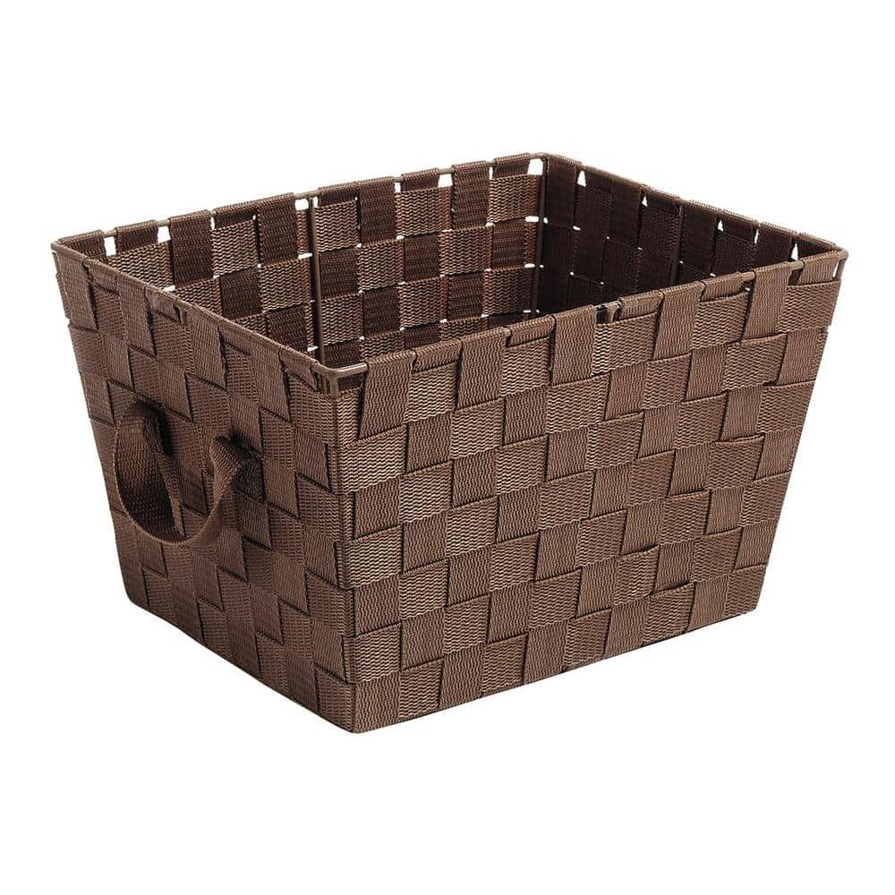 Whitmor 8 in. H x 12 in. W x 10 in. D Brown Plastic Cube Storage Bin ...