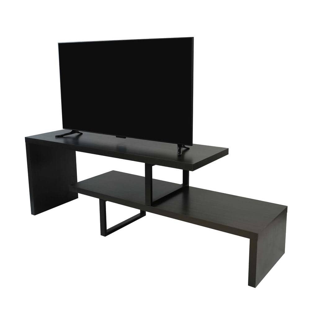 Leisuremod Orford Mid-Century Modern TV Stand with MDF Shelves and ...