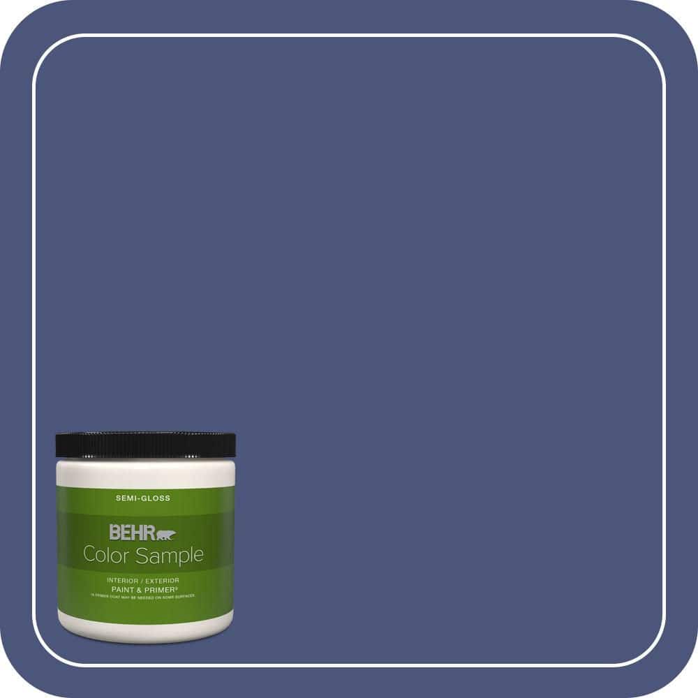 BEHR PREMIUM PLUS 8 oz. #620D-7 Deep Indigo Semi-Gloss Interior ...