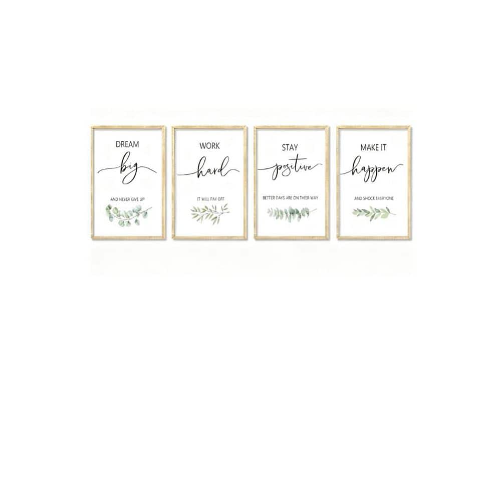 4 Pack 16 in. x 11 in. White Inspirational Quotes by Positive ...