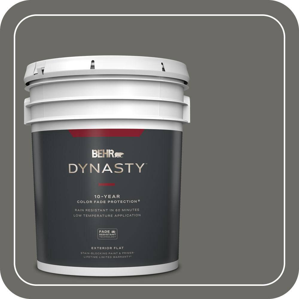 BEHR DYNASTY 5 gal. #PPU18-18 Mined Coal Flat Exterior Stain-Blocking ...