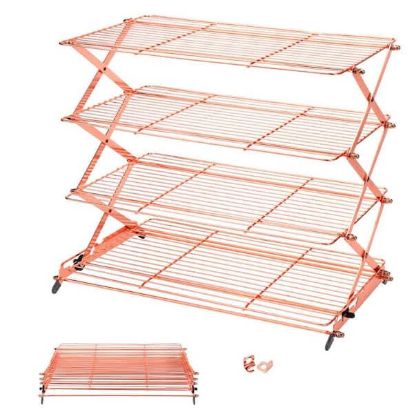 Anqtovp Copper 4-Tier Collapsible Cooling Rack with Adjustable Design ...