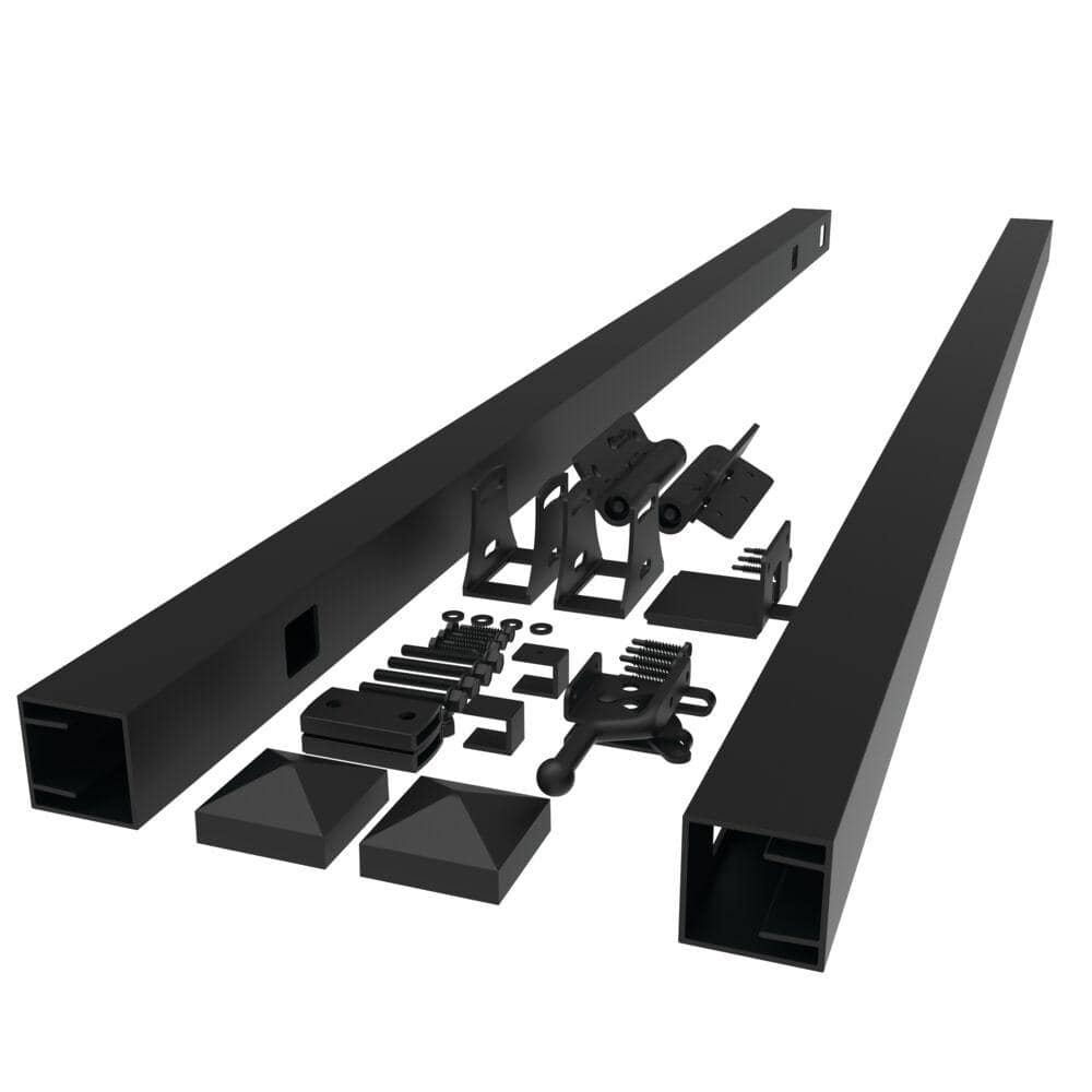 Barrette Outdoor Living 4.5 ft. x 6 ft. Black 3 Rail Aluminum ...