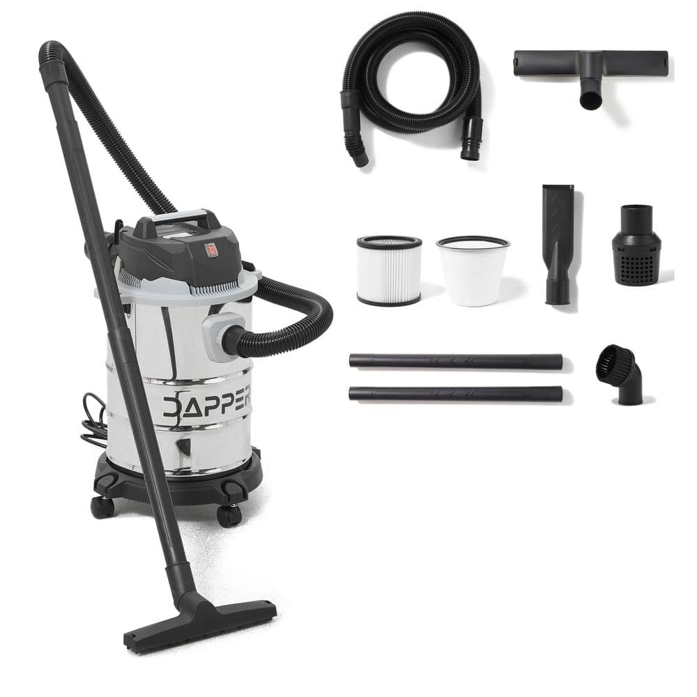 DAPPER SUPPLY 6 Gallon 3.0 Peak HP Stainless Steel 3 in 1 Shop Vacuum ...