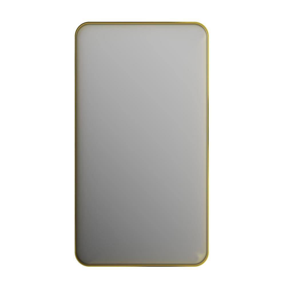 Organnice 28 In W X 60 In H Gold Aluminum Framed Rounded Wall Mount