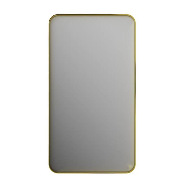 ORGANNICE 28 in. W x 60 in. H Gold Aluminum Framed Rounded Wall Mount ...