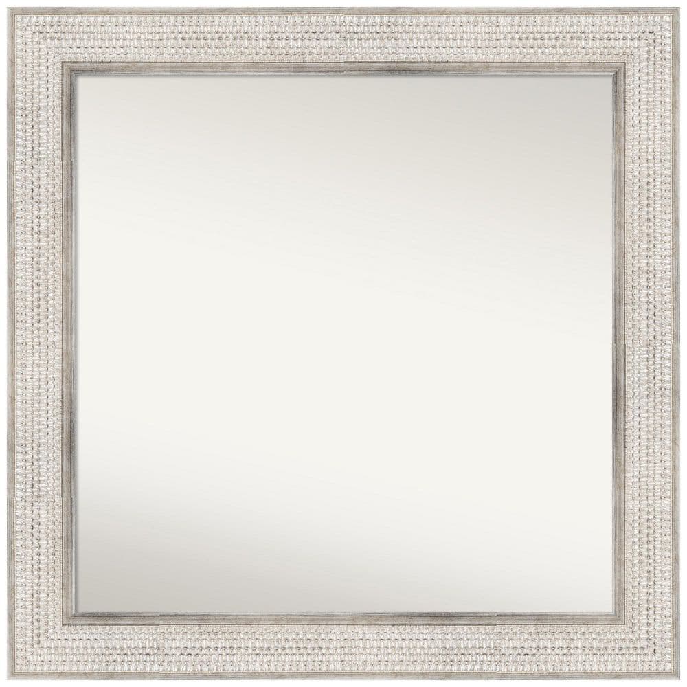 Amanti Art Trellis Silver 32 in. W x 32 in. H Non-Beveled Wood Bathroom ...