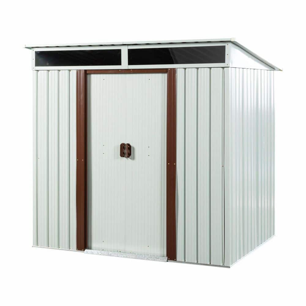 IMAGACFUN Outdoor Storage Shed 6 ft. W x 5 ft. D Metal Shed with ...