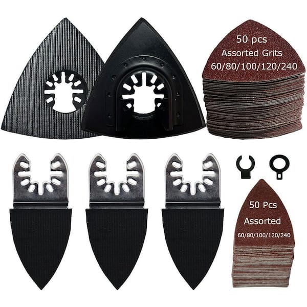 105 Pcs Oscillating Multi Tool Sanding Kit with Triangle & Finger ...