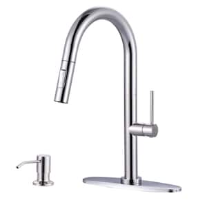 AVITAS 17 in. H 2 Modes High Arc Single Handle Pull Down Kitchen Faucet ...