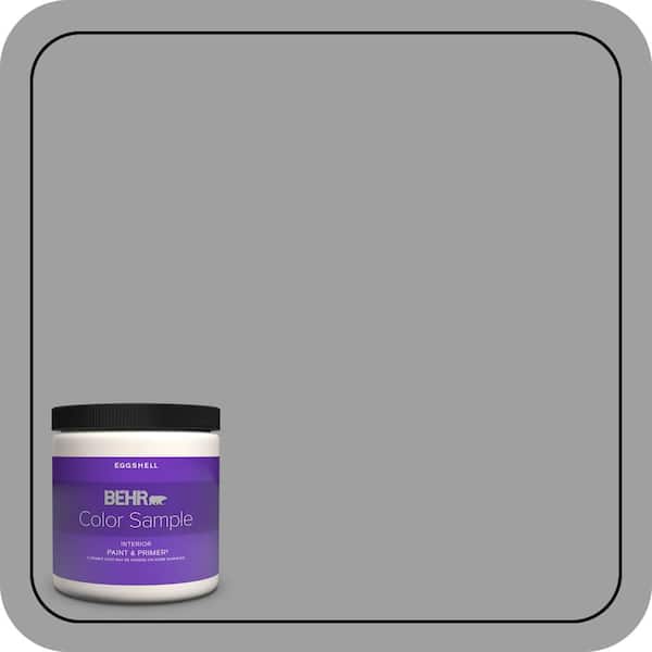 BEHR PREMIUM PLUS 8 oz. #PPU26-06 Elemental Gray Eggshell Enamel ...