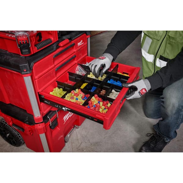 Milwaukee PACKOUT 22 in. Modular 4 Drawer Tool Box with Metal Reinforced Corners and 50 lbs. Capacity 48 22 8444