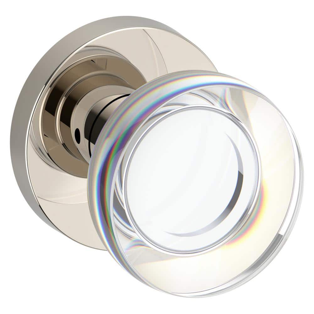 Baldwin Contemporary Crystal Lifetime Polished Nickel Hall/Closet Door Knob with Round Rose ...