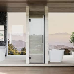 ANGELES HOME 31-32 in. W x 72 in. H Pivot Doubled Hinged Frameless ...