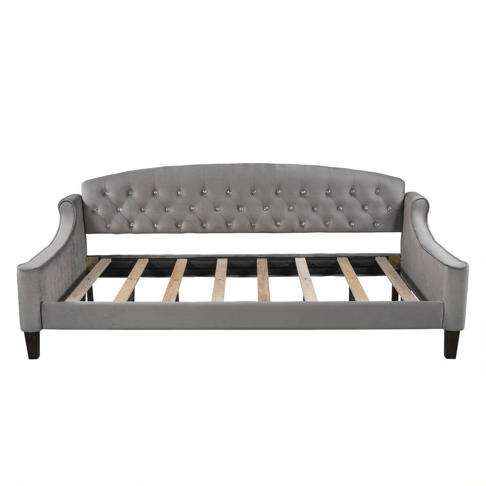 Utopia 4niture Gray Bentlee Modern Gray Tufted Daybed HASM001008AAE ...