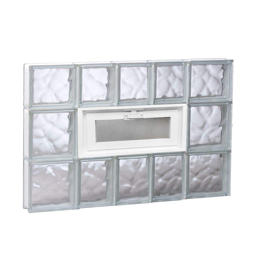 Clearly Secure 32.75 in. x 21.25 in. x 3.125 in. Frameless Wave Pattern ...