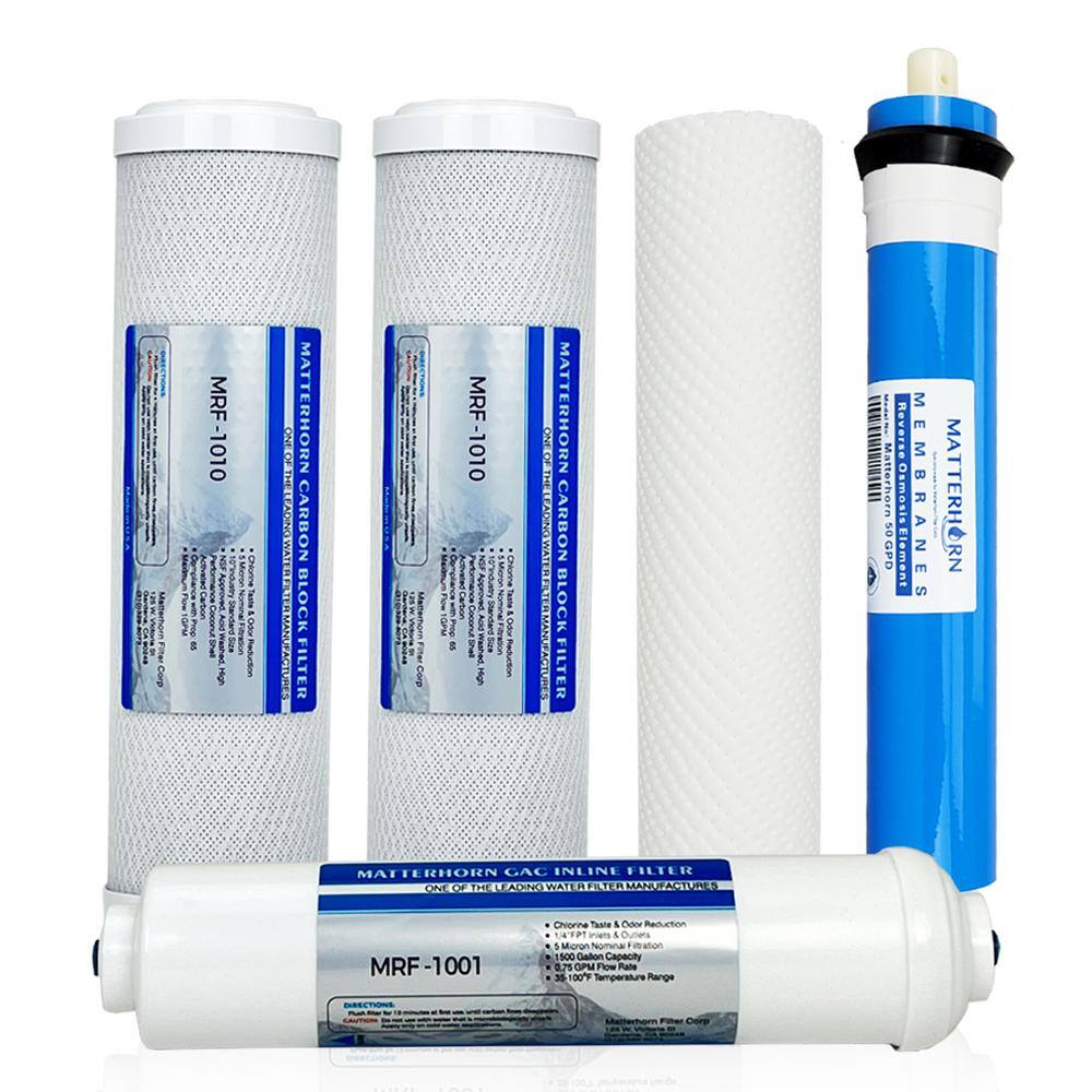 Matterhorn Complete Replacement Filter Set for 5-Stage 100 GPD Standard ...
