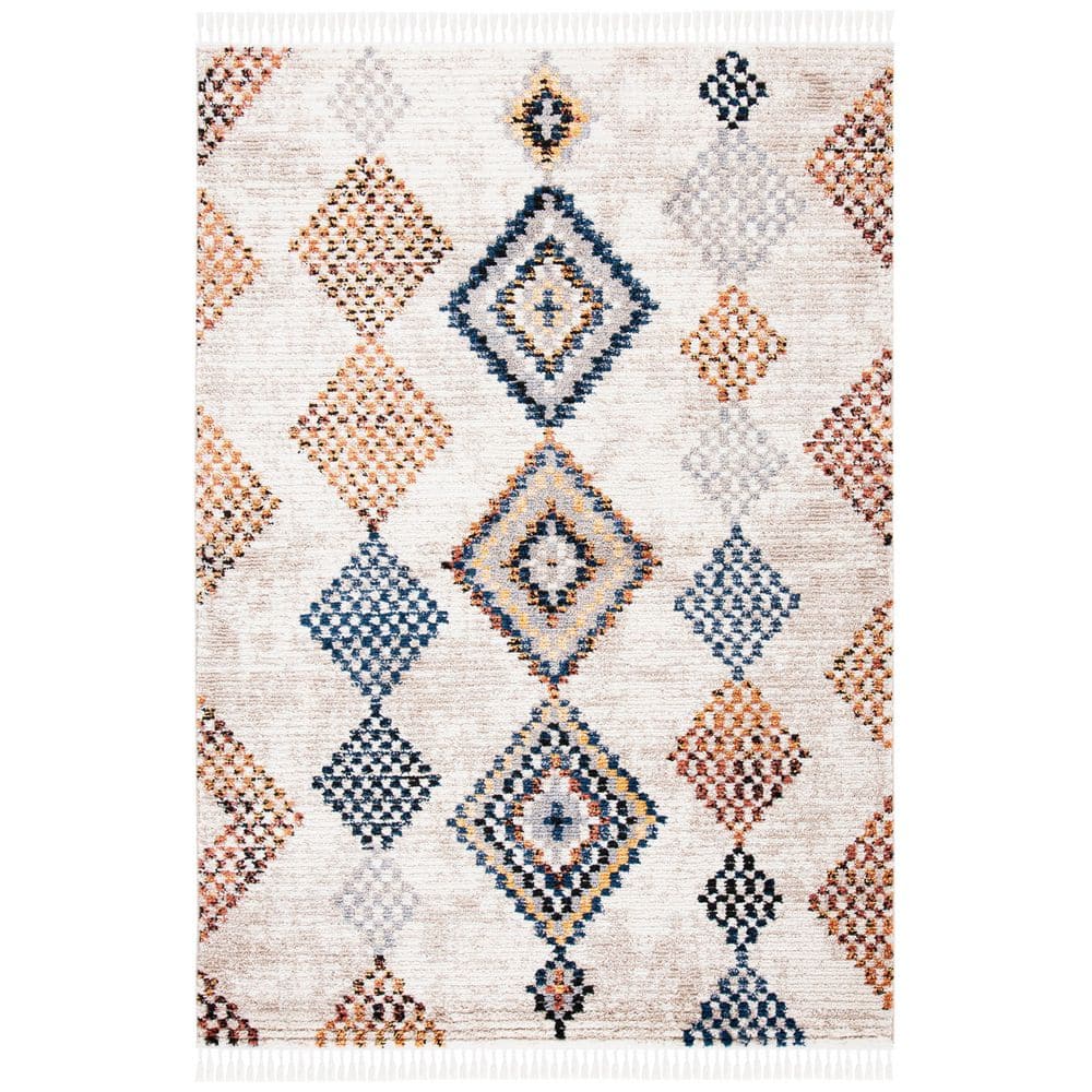 SAFAVIEH Morocco 3 ft. x 4 ft. Gray/Rust Distressed Diamond Area Rug ...