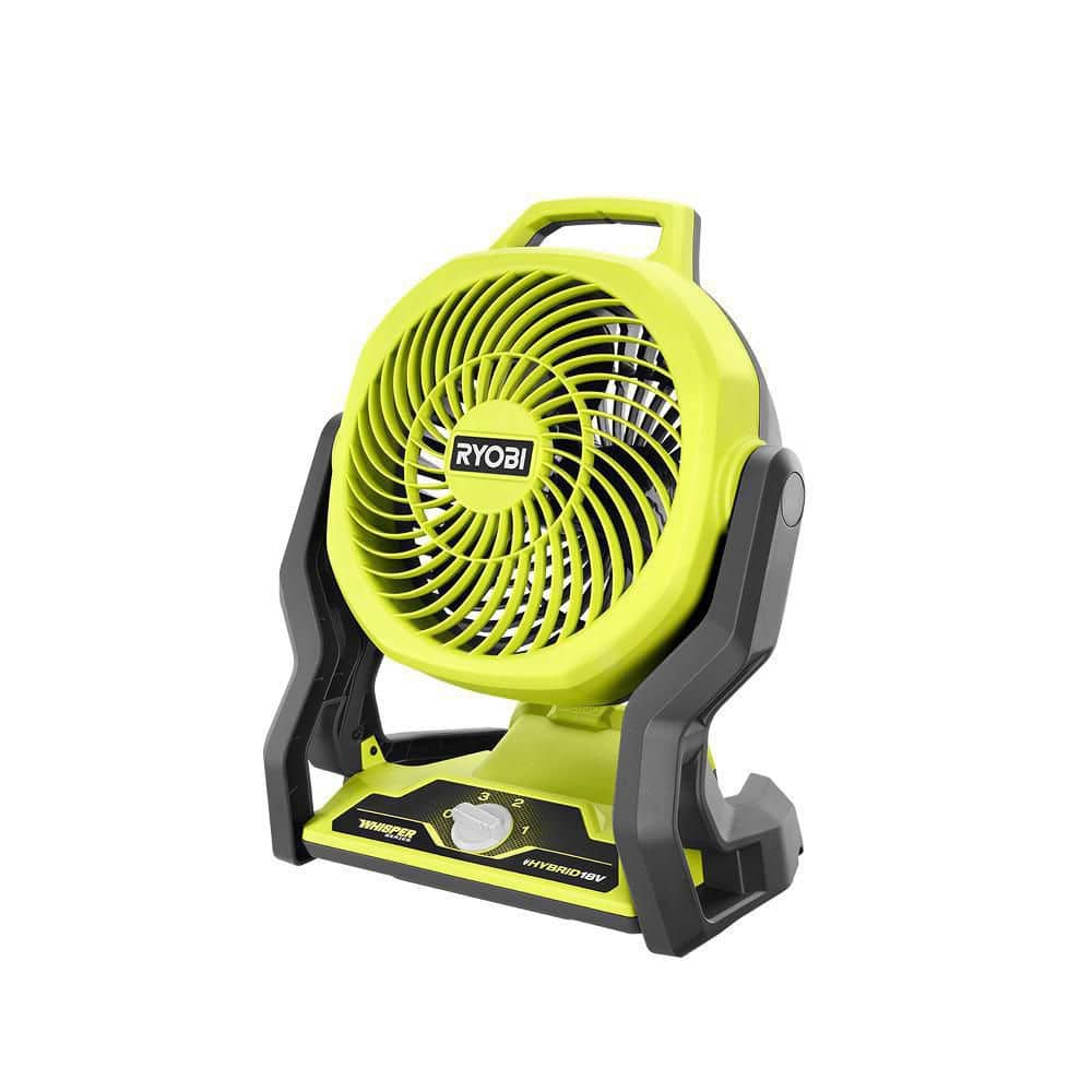 RYOBI ONE+ 18V Cordless Hybrid WHISPER SERIES 7-1/2 in. Fan (Tool Only ...