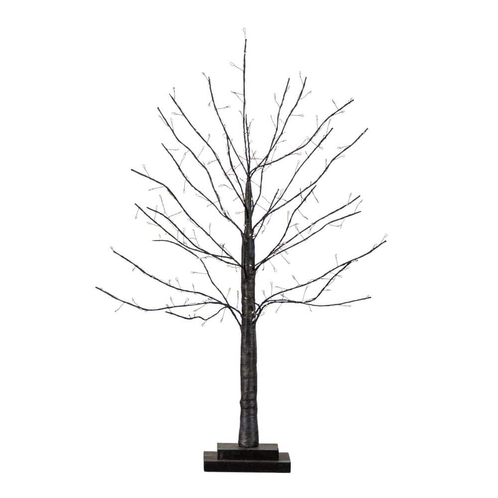 Nearly Natural 2ft. Pre-Lit Artificial Halloween Black Twig Tree with ...