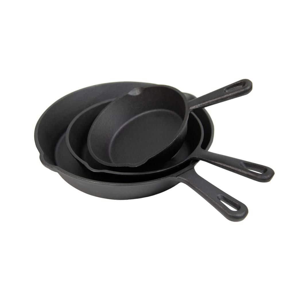 StanSport Pre-Seasoned Cast Iron Skillets-3 Piece Set 16091 - The Home ...