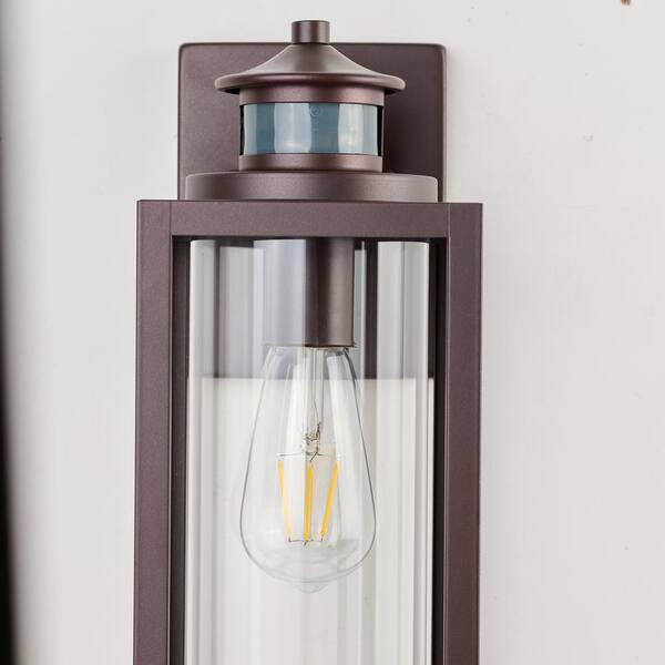 Oil Rubbed Bronze Motion Sensing Outdoor Wall Outlet Wall Sconce ...