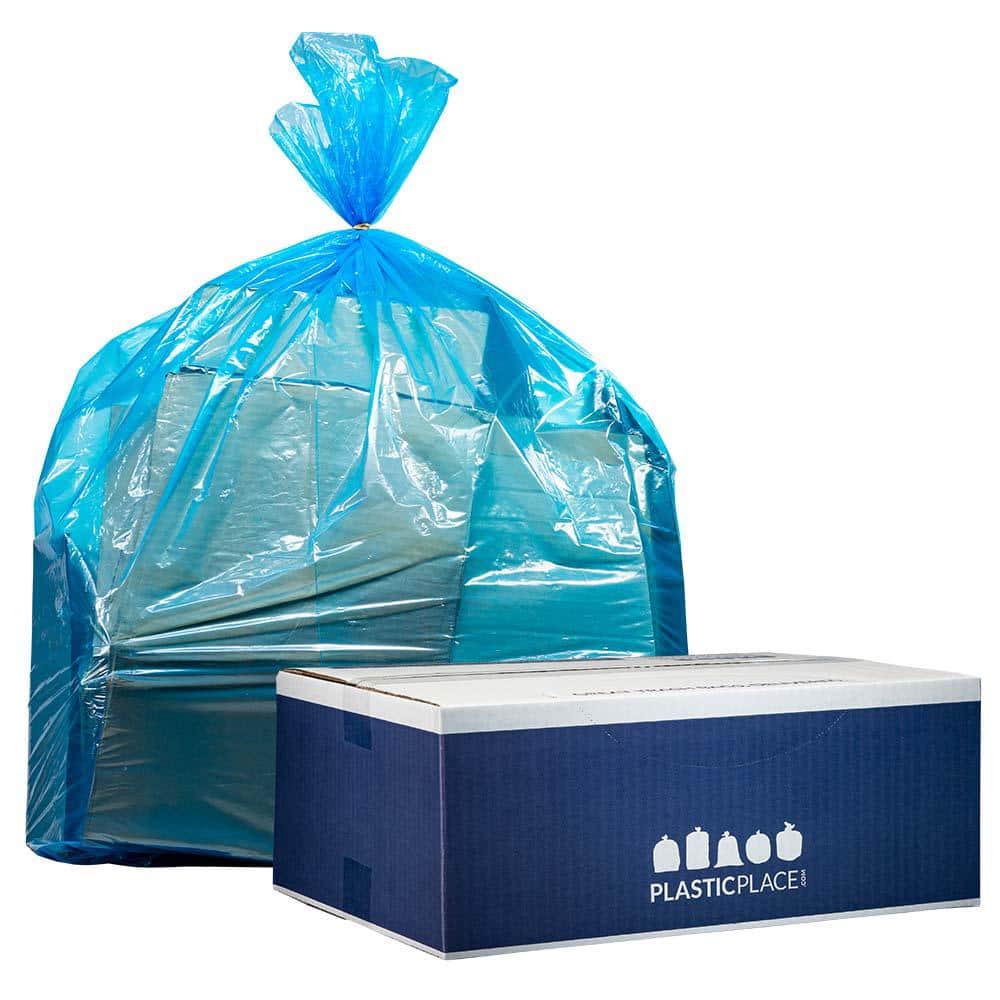 Plasticplace 40-45 Gal. Blue Recycling Bags (Case of 100) H-RBL46 - The ...