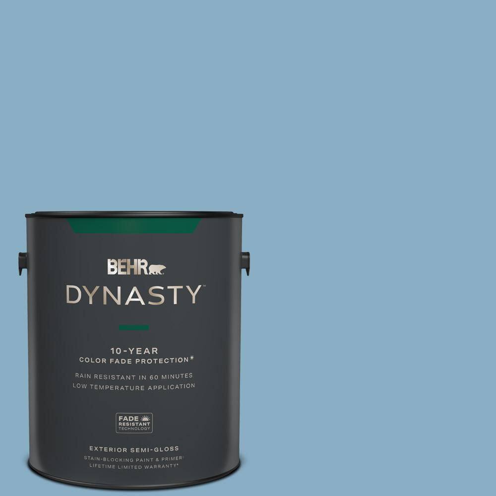 BEHR DYNASTY 1 gal. #S500-4 Chilly Blue Semi-Gloss Enamel Exterior ...