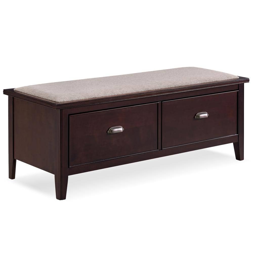 Leick Home Laurent 17.5 in. Rich Chocolate Cherry Wood Drop Front ...