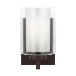 Generation Lighting Elmwood Park 4.375 in. 1-Light Bronze Modern Transitional Hanging Mini ...