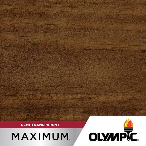 Olympic Maximum 1 gal.ST-2010 Dark Bark Semi-Transparent Exterior Stain ...