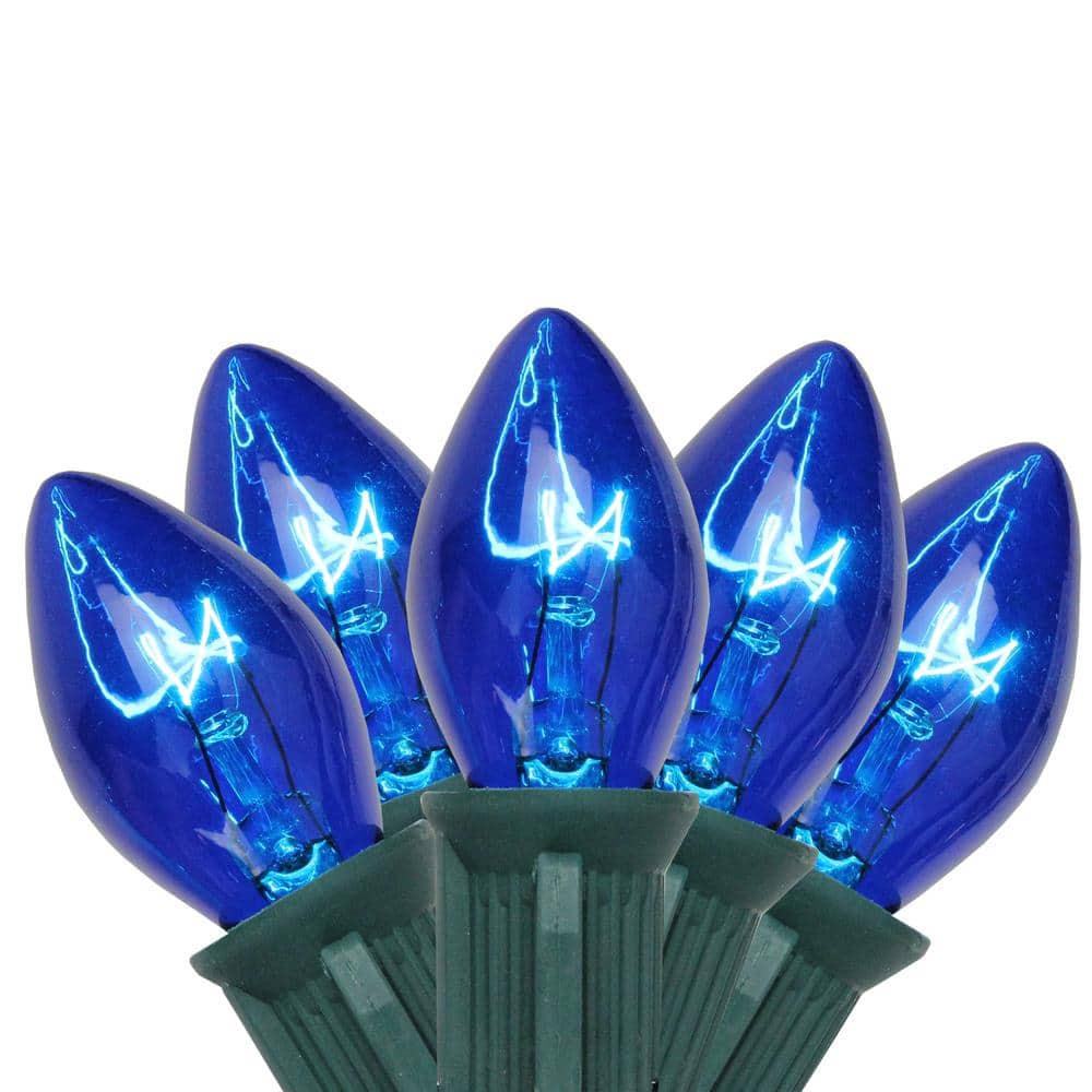 Northlight 25-Light Transparent Blue Incandescent C7 Christmas String ...